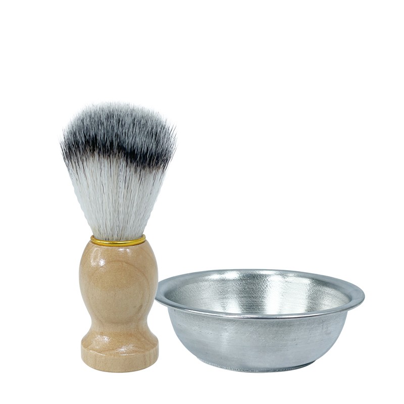 Kit Pincel de Barbear + Saboeira em Alumínio - Viking | Homens de Ouro